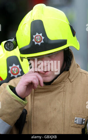 Fireman dead after pub fire. General view of the scene outside the ...