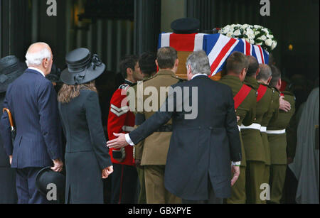 The coffin of Lieutenant Colonel Rupert Thorneloe, commanding officer ...