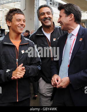 Daley Thompson, British former decathlete and his son Elliot ...