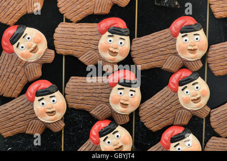 Tions de Nadal (Christmas logs), Catalan tradition, for sale at fair ...