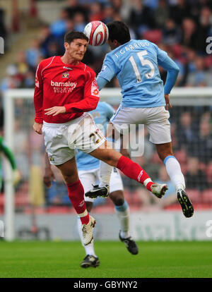 Manchester City's Jon Macken battles Wolverhampton's Alex Rae Stock ...