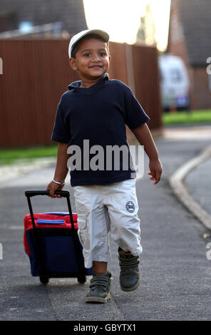 Three-year-old Mathew Kappen with his parents Jim and Manju from Theale ...