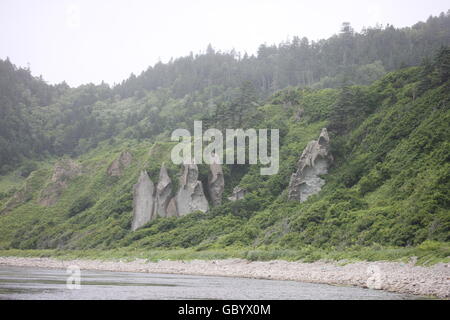 Kunasir Kurils islands Rocks asia Russian Federation Stock Photo - Alamy