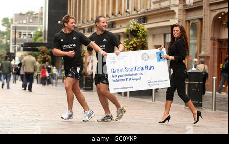 Glasgow Warrior's players Callum Forrester and James Eddie with former ...