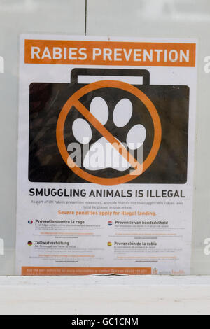 rabies prevention warning information sign in the port of belfast ...