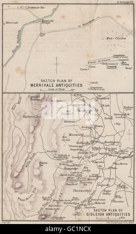 DARTMOOR PREHISTORIC SETTLEMENTS. Merrivale & Gidleigh sketch maps ...