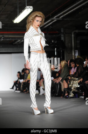 A model wears a creation by Pam Pam during the Swim show during the ...