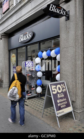 Blacks. A general view of a Blacks outdoor clothing store on Deansgate ...