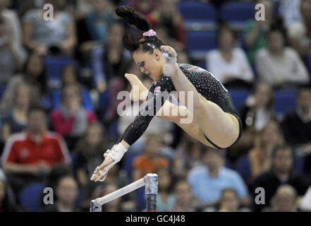 Great Britain's Rebecca Wing performs her uneven bars routine during ...