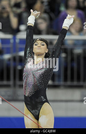 Great Britain's Rebecca Wing competes on the floor during the Women's ...