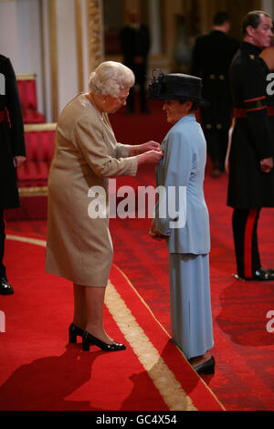 Mrs Janet Dean from Wirral is made an MBE by The Queen at Buckingham ...