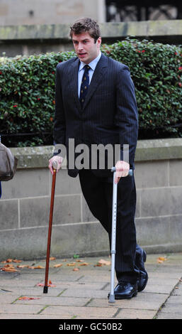 Flight Lieutenant Robert Hamilton arrives to give evidence at Harrogate ...