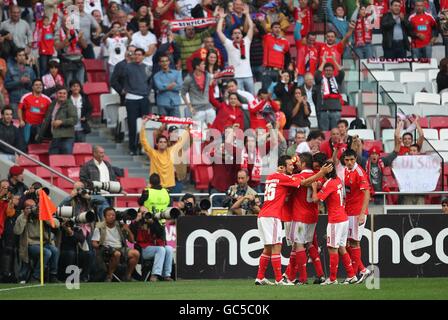 SL Benfica players celebrate a goal during the UEFA Champions League ...