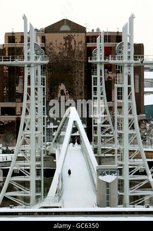 A person walks across an ice covered street in Montreal, Monday, Dec ...