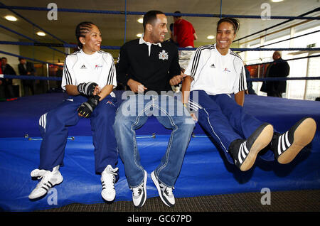 Olympic boxing hopefulls Hannah Beharry (front), British number one in ...