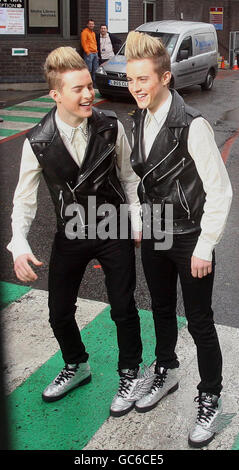 John and Edward Grimes leave the 'X Factor' house London, England - 06. ...