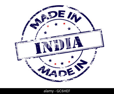 Made in India text inside cargo box with Indian flag. 3D illustration ...