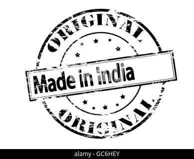 Made in India text inside cargo box with Indian flag. 3D illustration ...