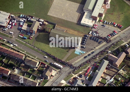 The funeral of James Bulger, Sacred Heart Church, Kirkby. Ralph Bulger ...