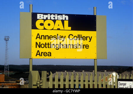 Industry - Coal Mining - Annesley Colliery - Nottinghamshire Stock ...