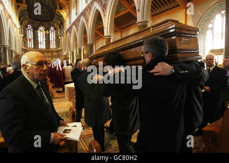 The coffin of Cardinal Cahal Daly, former Catholic Primate of all ...