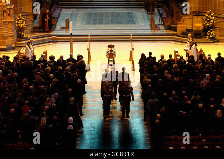 RETRANSMITTED CLARIFYING CAPTION The funeral of Corporal Simon Hornby ...
