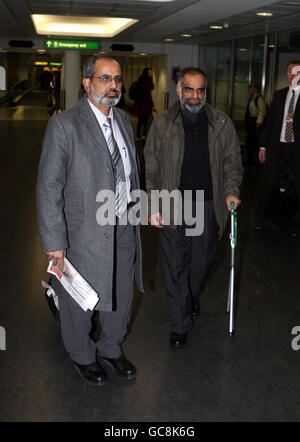 Brothers Soohail (left) and Nasir Shaikh at London's Heathrow Airport ...