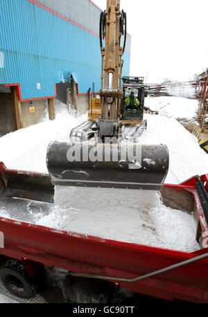 A truck is filled with salt at INEOS Enterprises Salt Business in ...