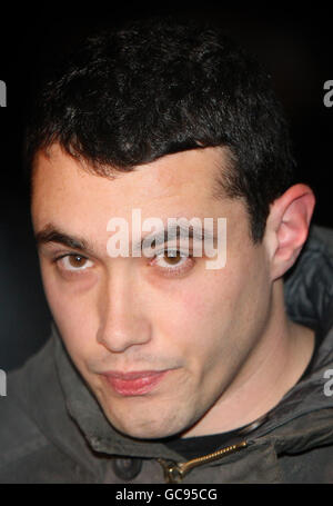 Alex Inglis, the brother of Thomas Inglis, prepares to read a statement ...