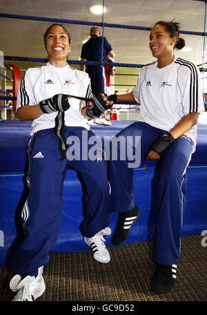 Olympic boxing hopefulls Hannah Beharry (left), British number one in ...