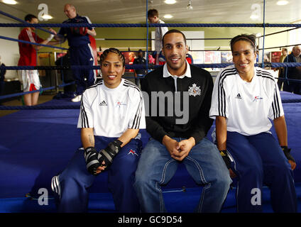 Olympic boxing hopefulls Hannah Beharry (front), British number one in ...