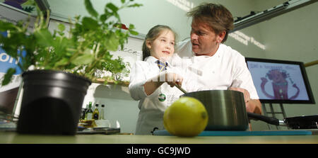 TV chef James Martin with competition winner Demelza Hart at Killermont ...