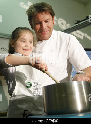 TV chef James Martin with competition winner Demelza Hart at Killermont ...
