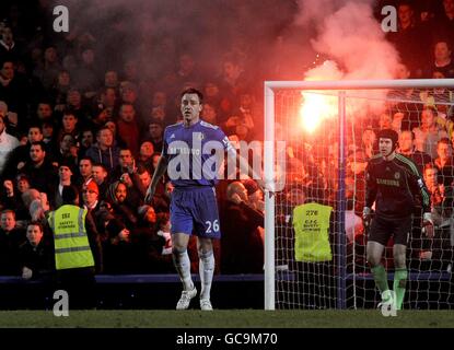 Arsenal fans set off flares on the way to the ground ahead of the ...