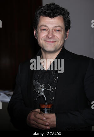 Andy Serkis (English actor) in front of an EQUITY banner at an EQUITY ...