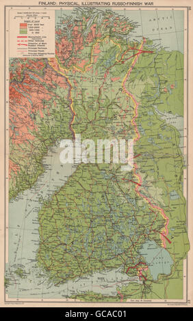 RUSSO-FINNISH WINTER WAR: Mannerheim line. March 1940 Borders. WW2 ...