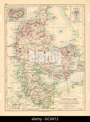 DENMARK SLESVIG-HOLSTEN. Prussian Schleswig-Holstein. JOHNSTON 1901 old ...