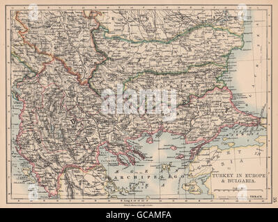 TURKEY IN EUROPE & BULGARIA Rumili East Rumelia Balkans JOHNSTON 1892 ...