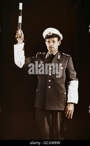 police, GDR, traffic police, Volkspolizei traffic policeman with ...