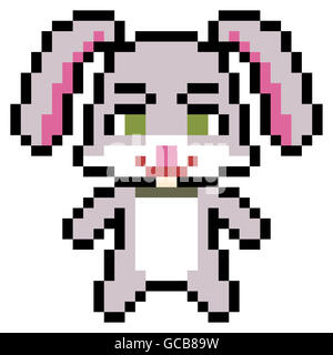 Cute white pixel rabbit background - high resolution 8 bit wallpaper ...