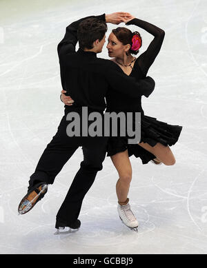 Canada's Vanessa Crone and Paul Poirier skate to a second place finish ...