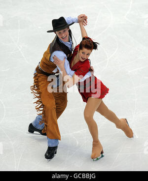 USA's Emily Samuelson and Evan Bates compete on ice dance compulsory ...