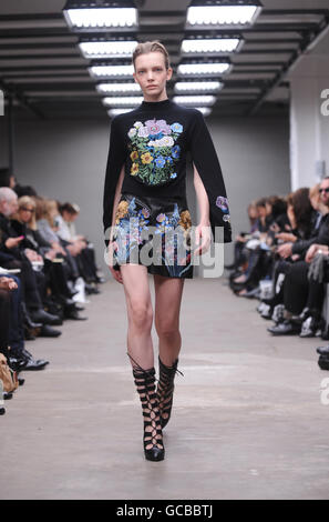 Model Christopher G walking on the runway during the Balenciaga Ready ...