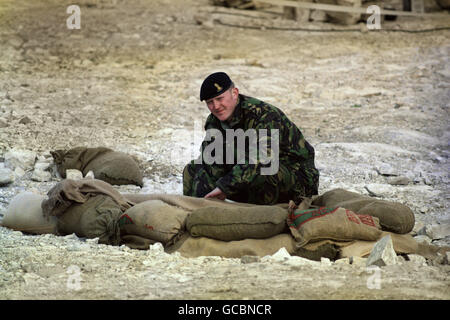 ROYAL ENGINEERS CAPTAIN MIKE LOBB PREPARES TO BEGIN THE TASK OF ...