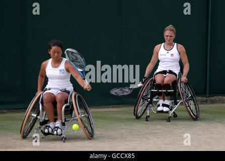 Jordanne Whiley during the Ladies' Wheelchair doubles final on day ...