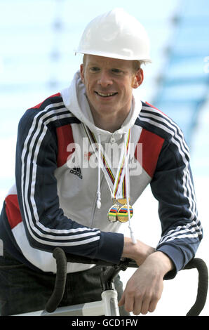 Olympics - Ed Clancy Visits the Olympic Velodrome - London. British ...