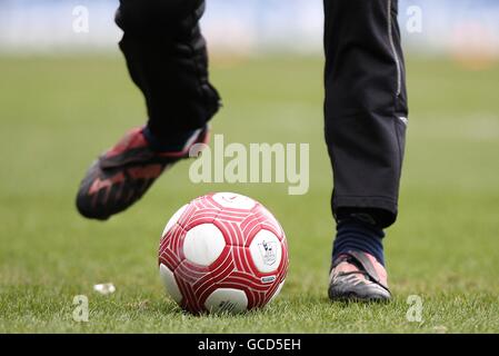 A view of the special red-coloured version of the usual official Nike ...