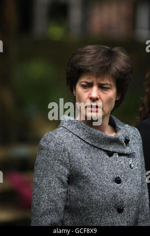 Sally Thornloe, wife of Lt Col Rupert Thornloe, outside the town Hall ...