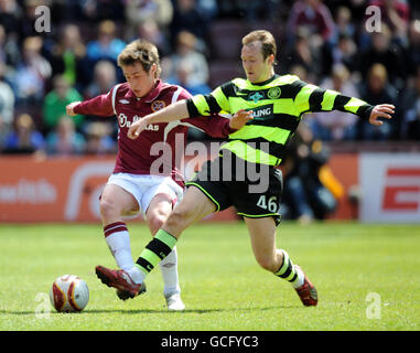 Celtic's Aiden McGeady (left) and Hearts' Robbie Neilson battle for the ...