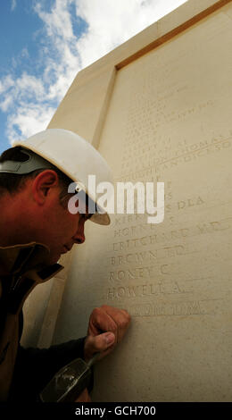 Engraver Nick Hindle adds names of servicemen killed on duty last year ...